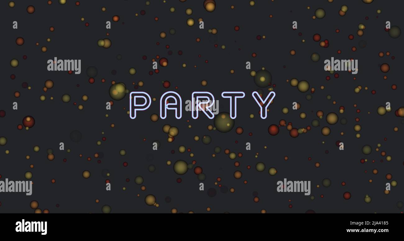 Image of party over black background with dots Stock Photo - Alamy