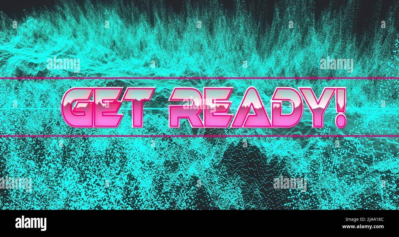 Image of get ready and green waves on black background Stock Photo - Alamy