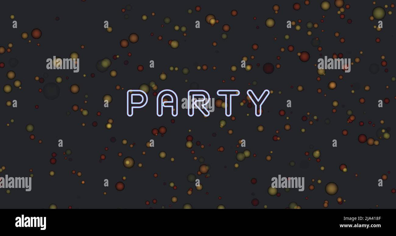 Image of party over black background with dots Stock Photo - Alamy