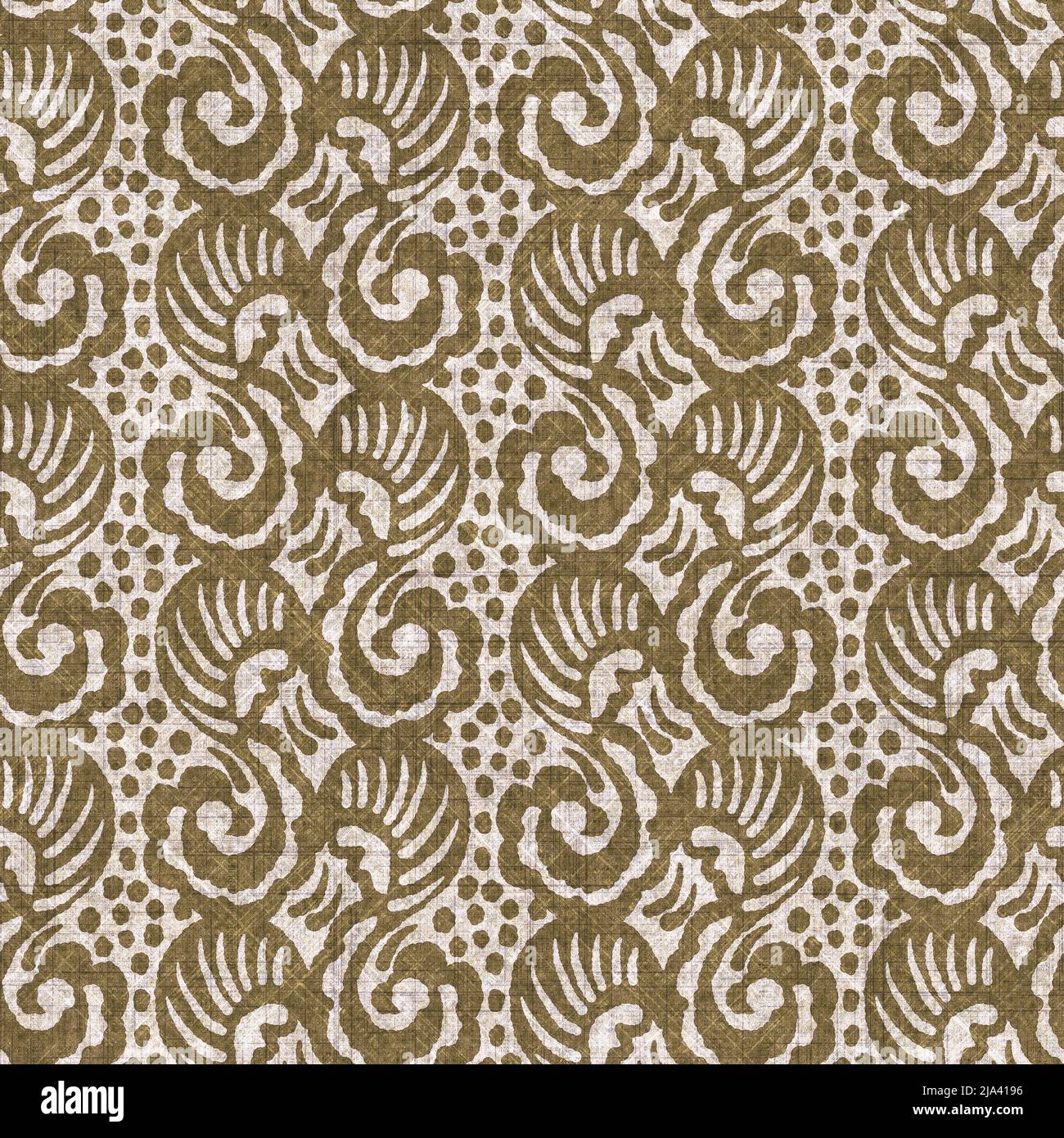 Sepia neutral botanical leaf seamless linen style pattern. Organic ...