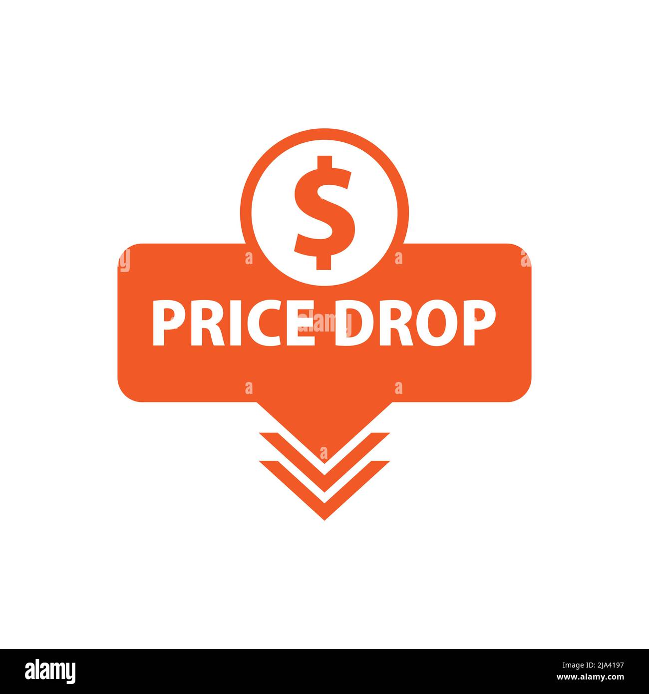 Price drop in flat style. Sale banner vector illustration on isolated ...