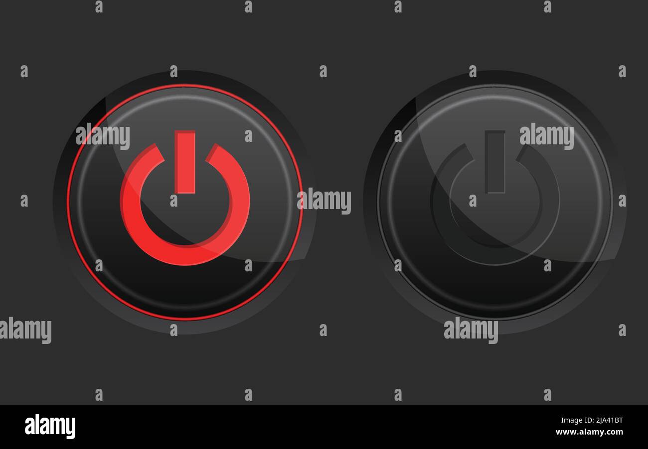 On and off buttons in flat style. Toggle switch vector illustration on isolated background ...