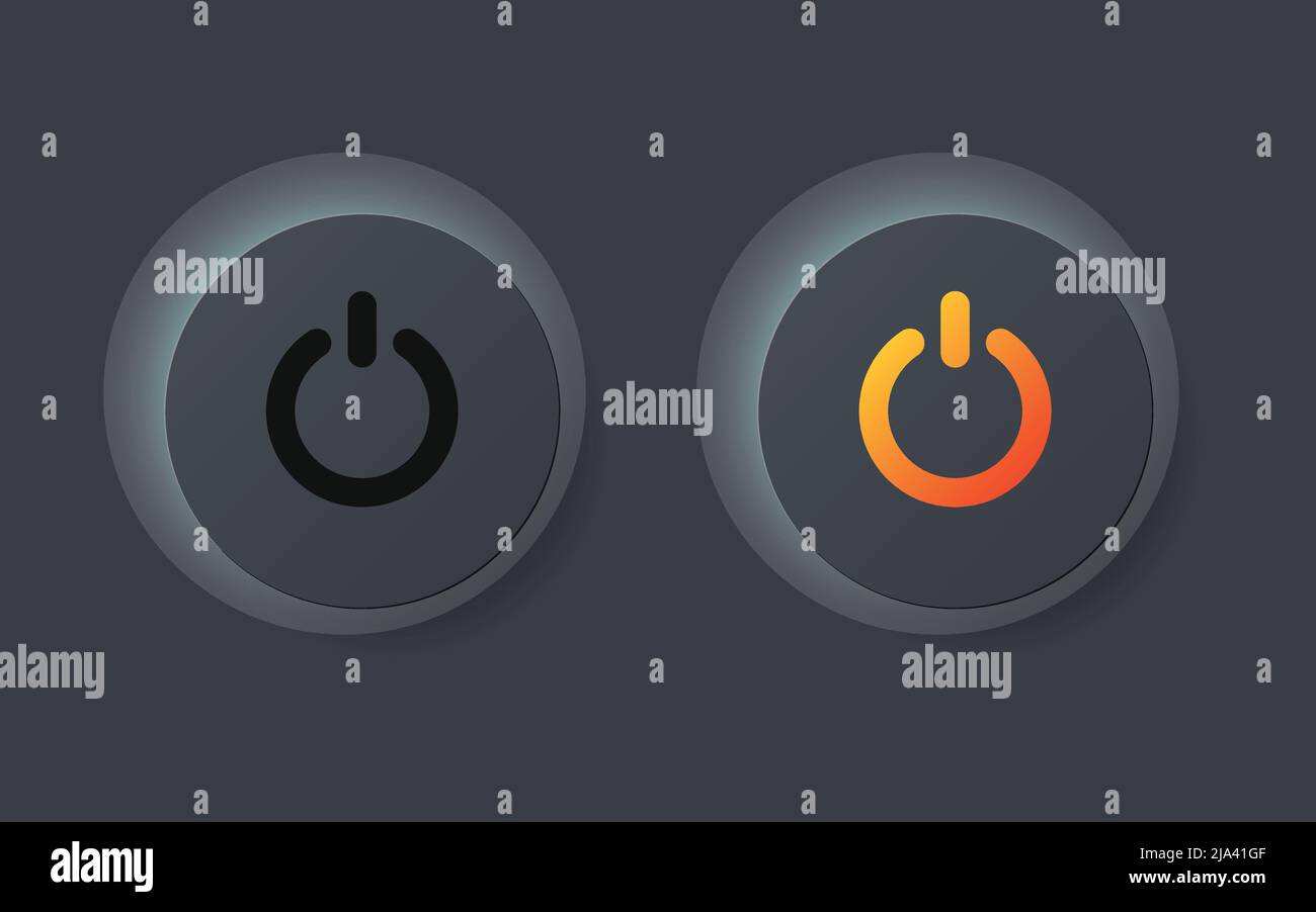 On and off buttons in flat style. Toggle switch vector illustration on isolated background ...