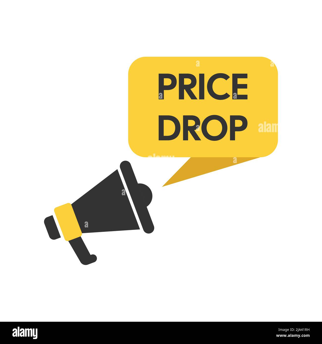 Price drop in flat style. Sale banner vector illustration on isolated ...