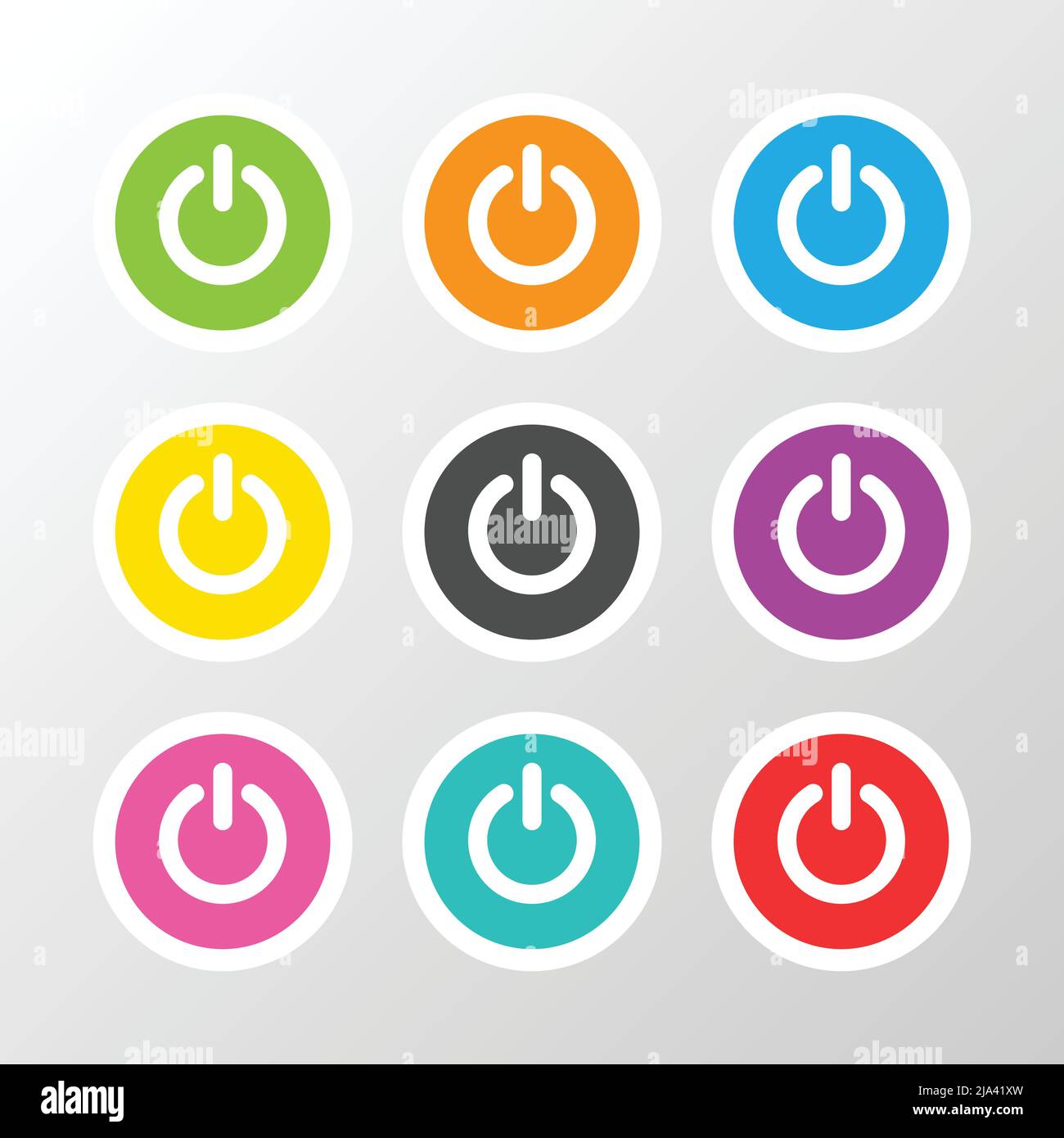 On and off buttons in flat style. Toggle switch vector illustration on isolated background ...