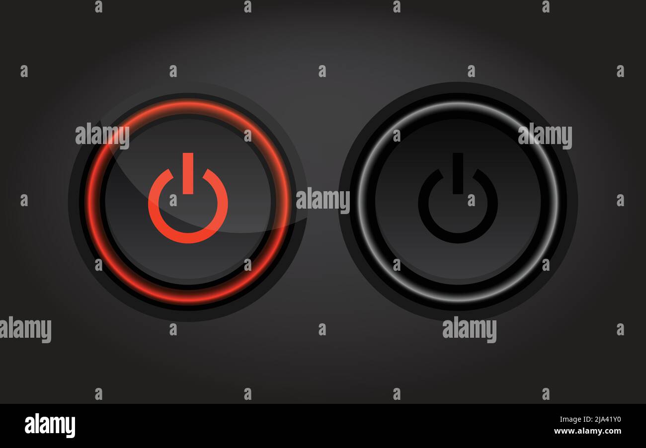 On and off buttons in flat style. Toggle switch vector illustration on isolated background ...