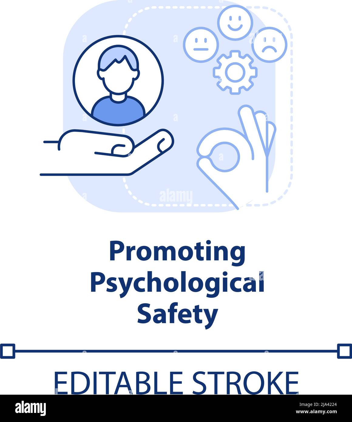 Promoting psychological safety light blue concept icon Stock Vector ...