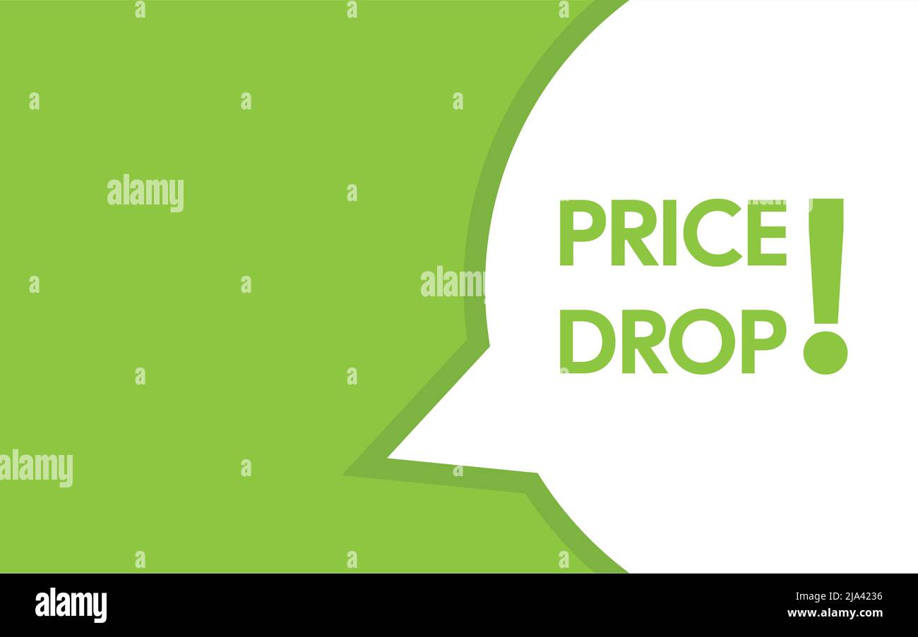 Price drop in flat style. Sale banner vector illustration on isolated ...