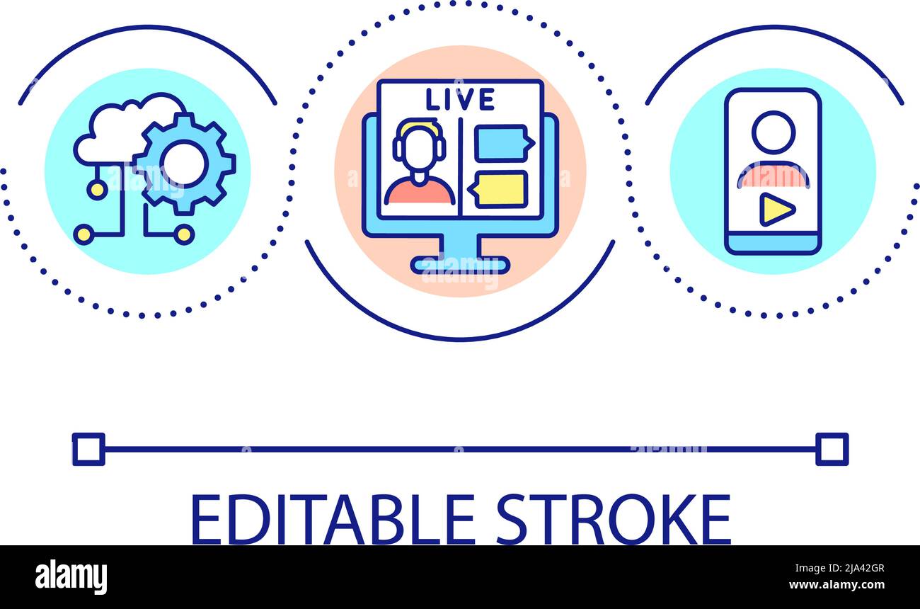 Live streaming technology loop concept icon Stock Vector Image & Art ...