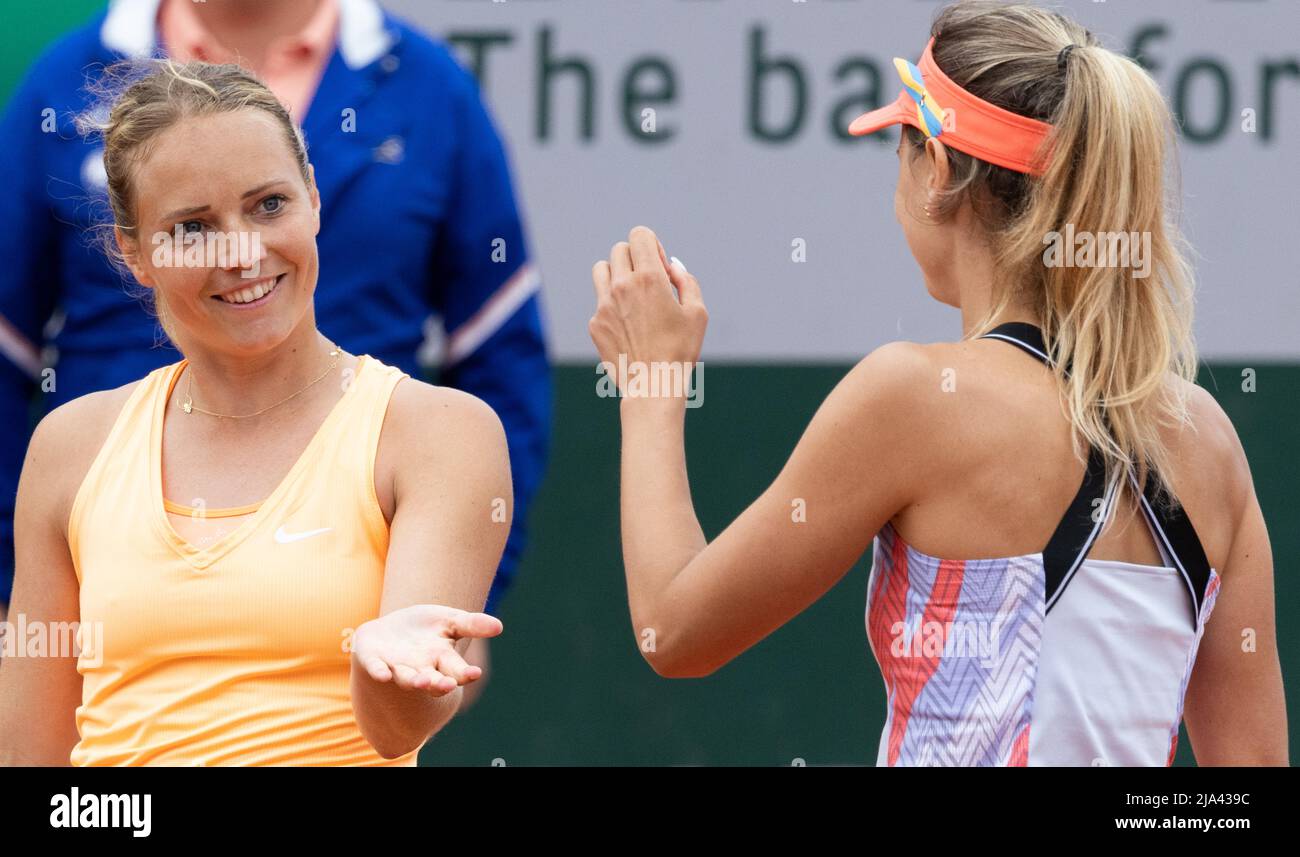Belgian Kimberley Zimmermann and Belgian Maryna Zanevska pictured ...