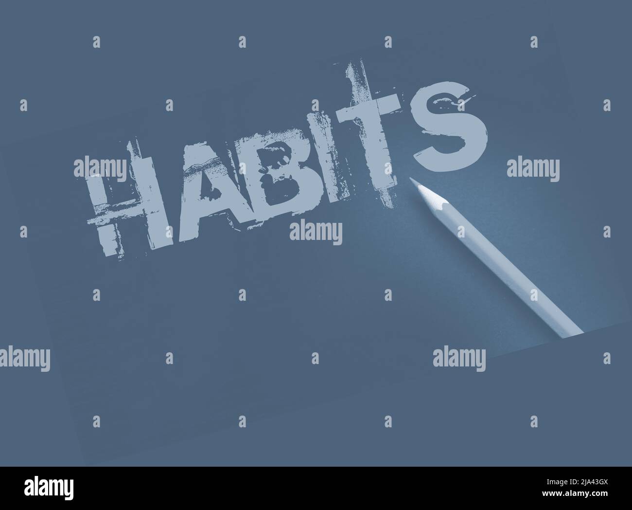 Habits - word Handwriting Announcement text in yellow on black ...