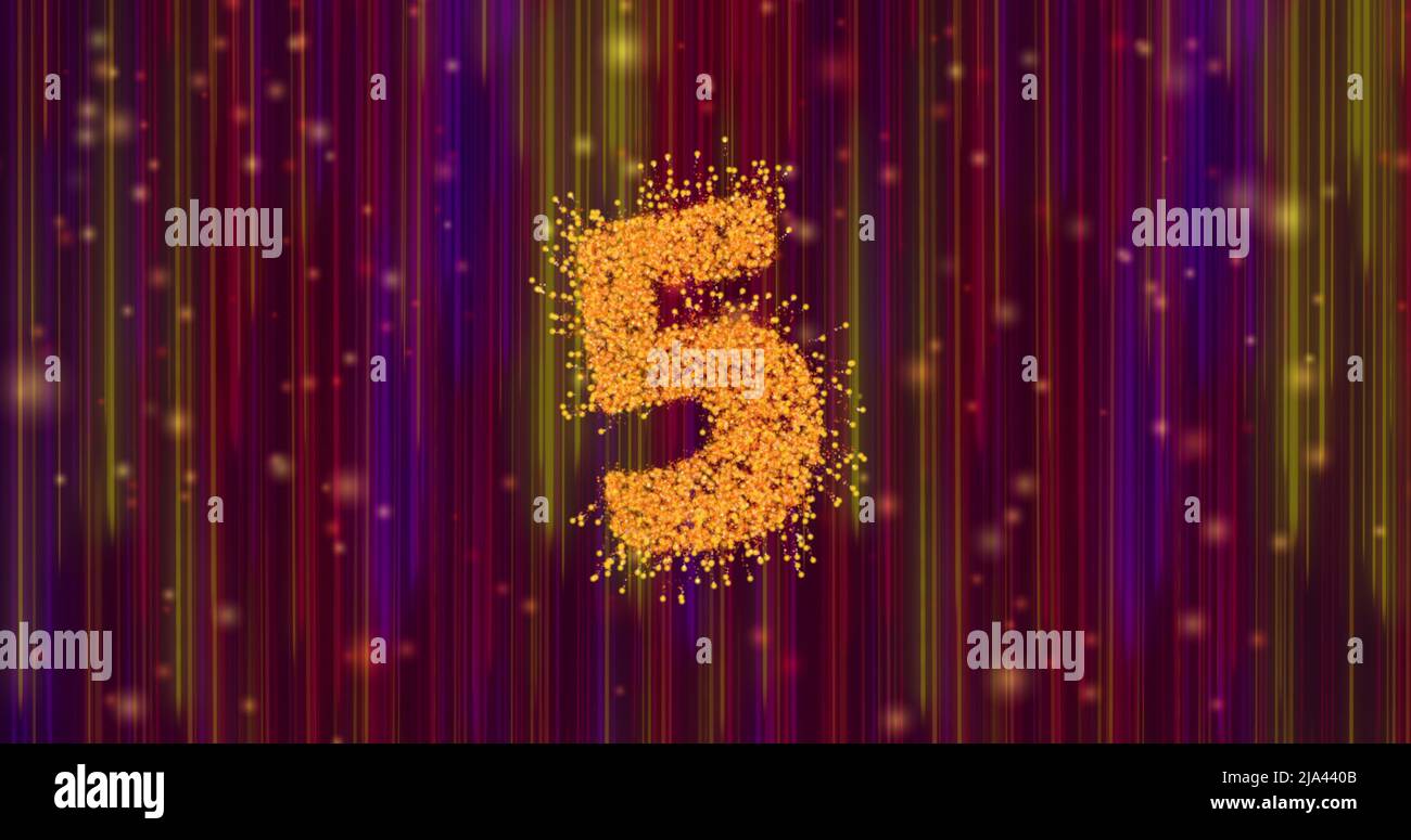 Image of counting over background with colorful moving lines Stock ...