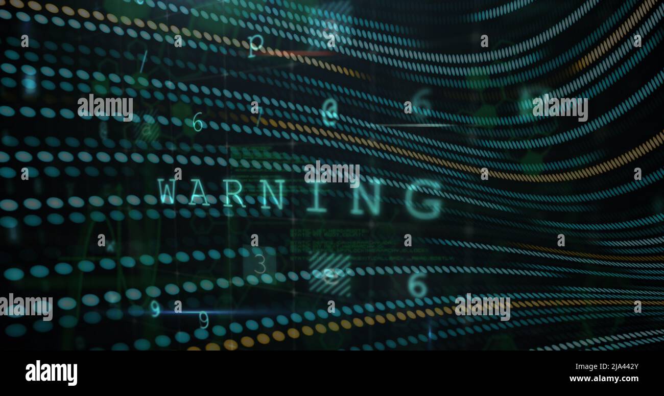 Image of scanning, malware detected over black background with yellow ...