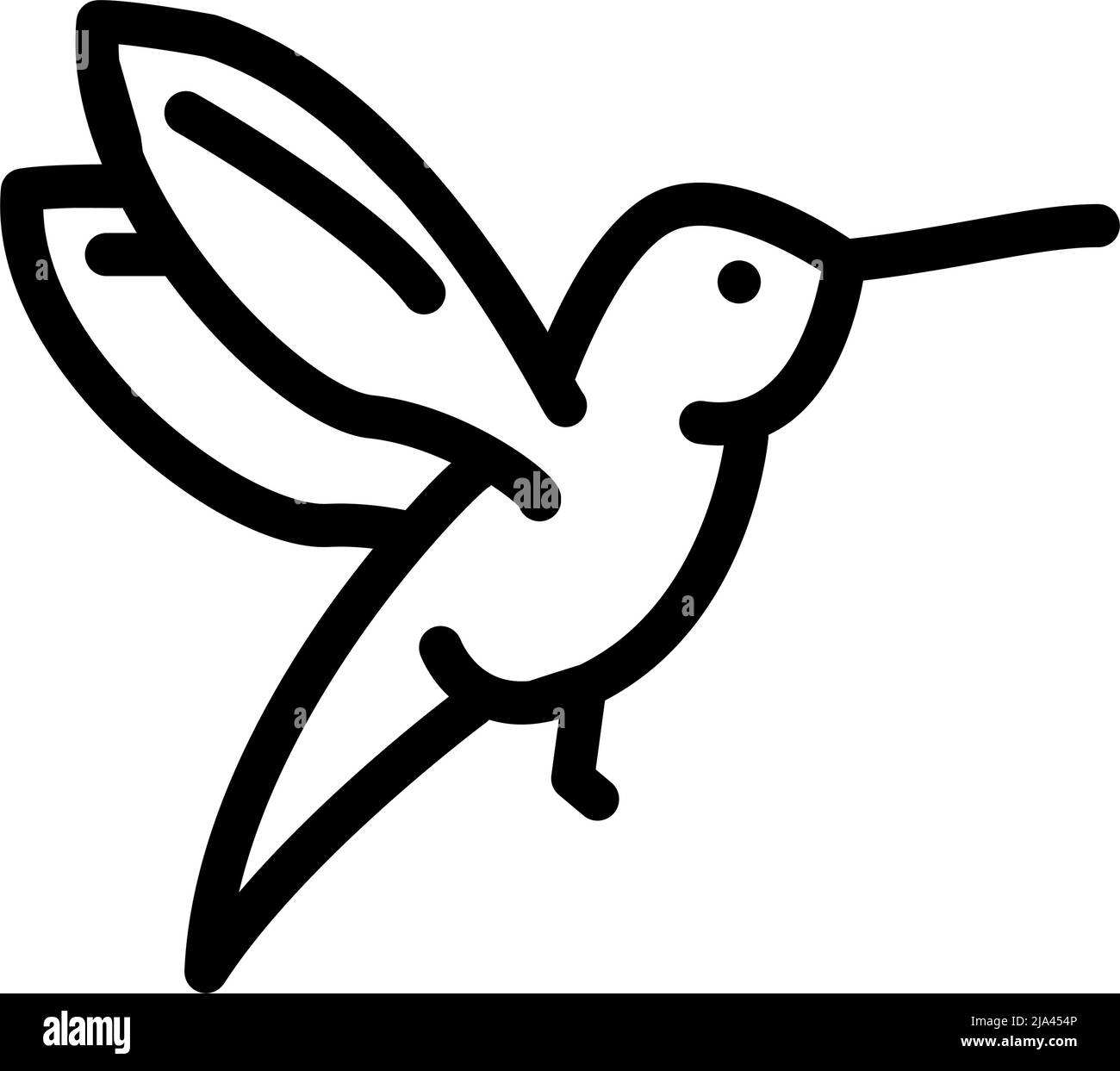 colibri little bird line icon vector illustration Stock Vector Image ...