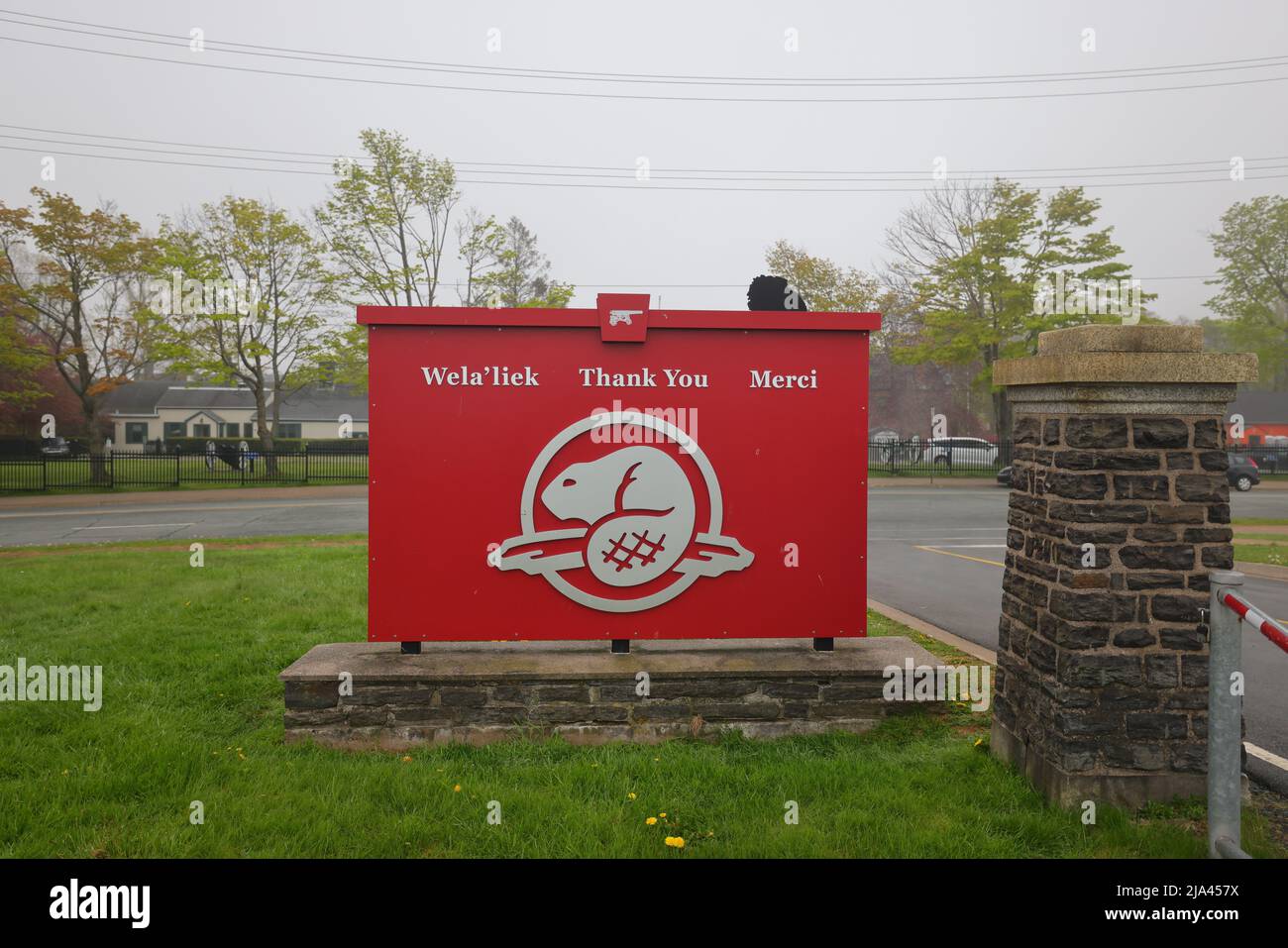 Thank you sign in English, French and Mi'kmaq (native aboriginal ...