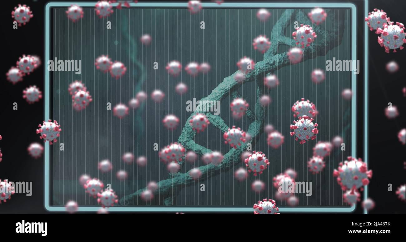 Image of virus cells over dna strand Stock Photo - Alamy