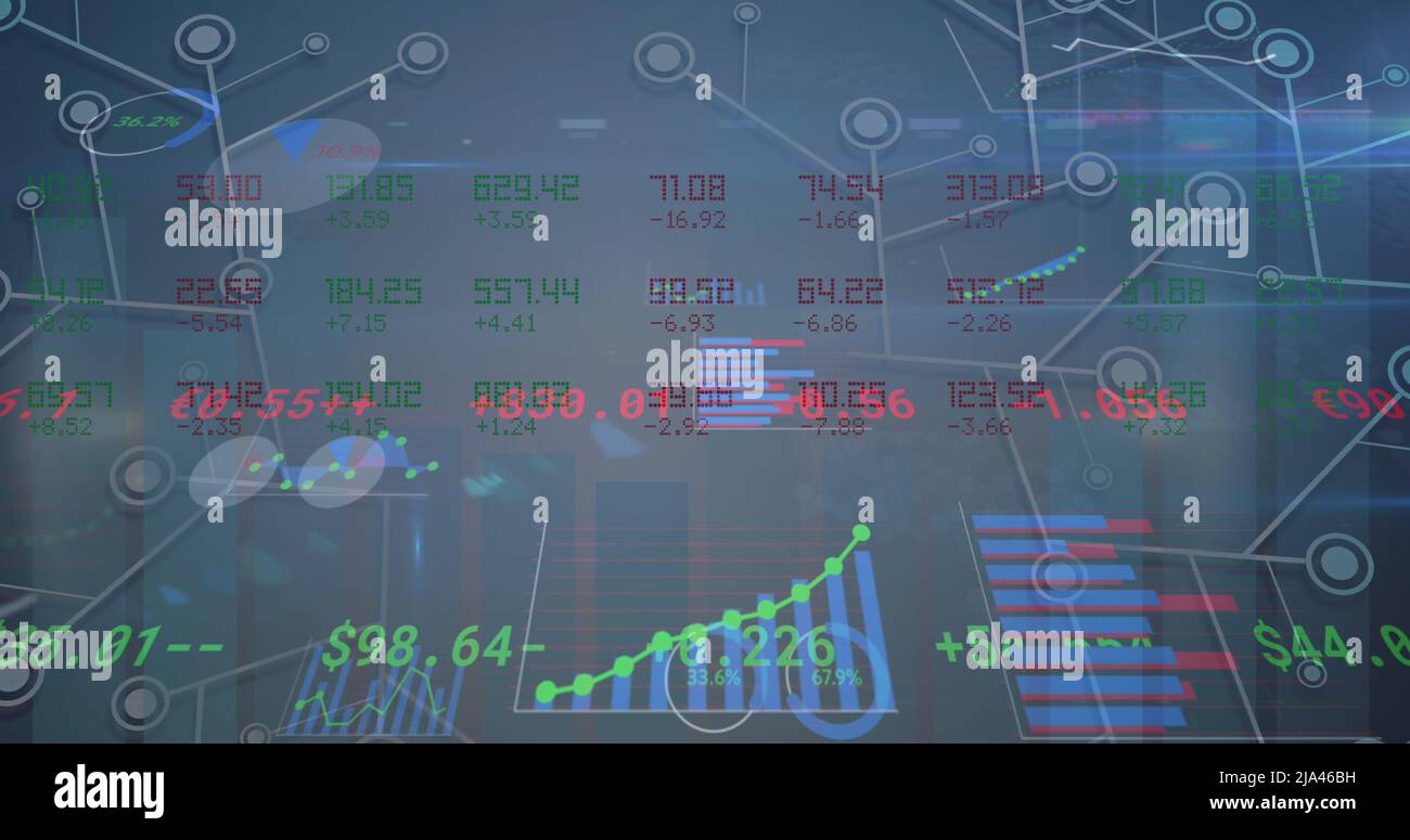 Image of stock market over financial data processing Stock Photo - Alamy