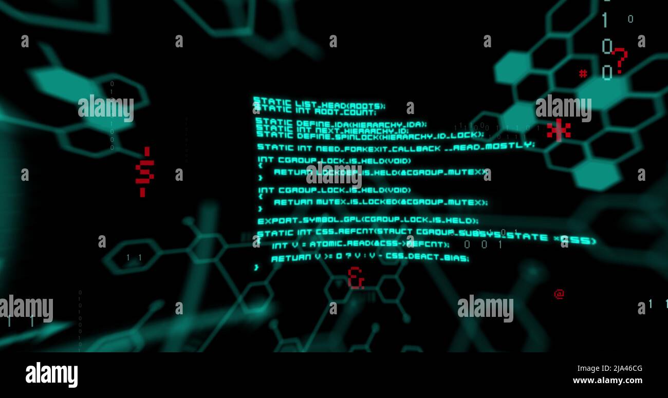 Image of data processing on black background Stock Photo - Alamy