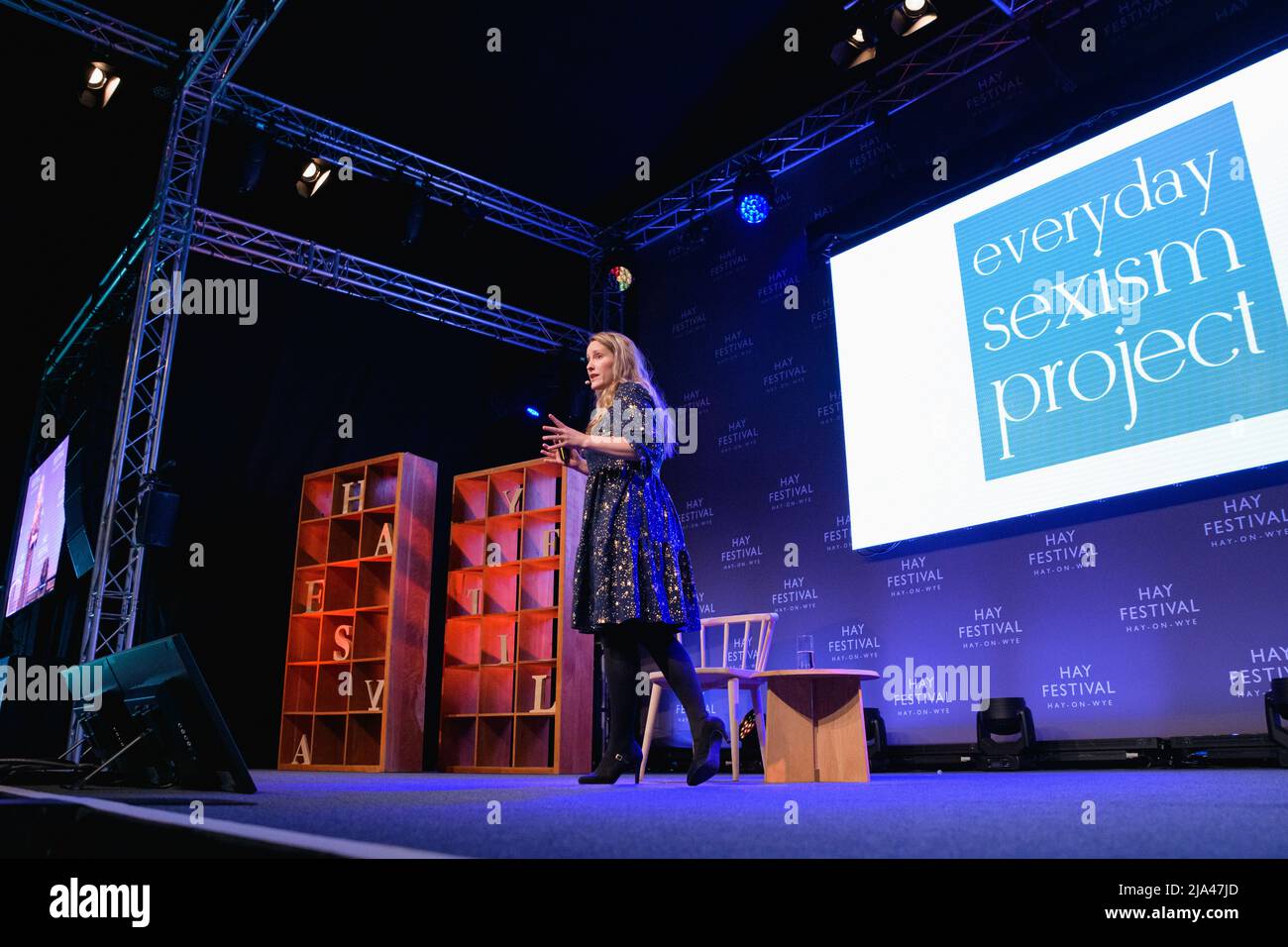 Hay-on-Wye, Wales, UK. 27th May, 2022. Laura Bates discusses her latest ...