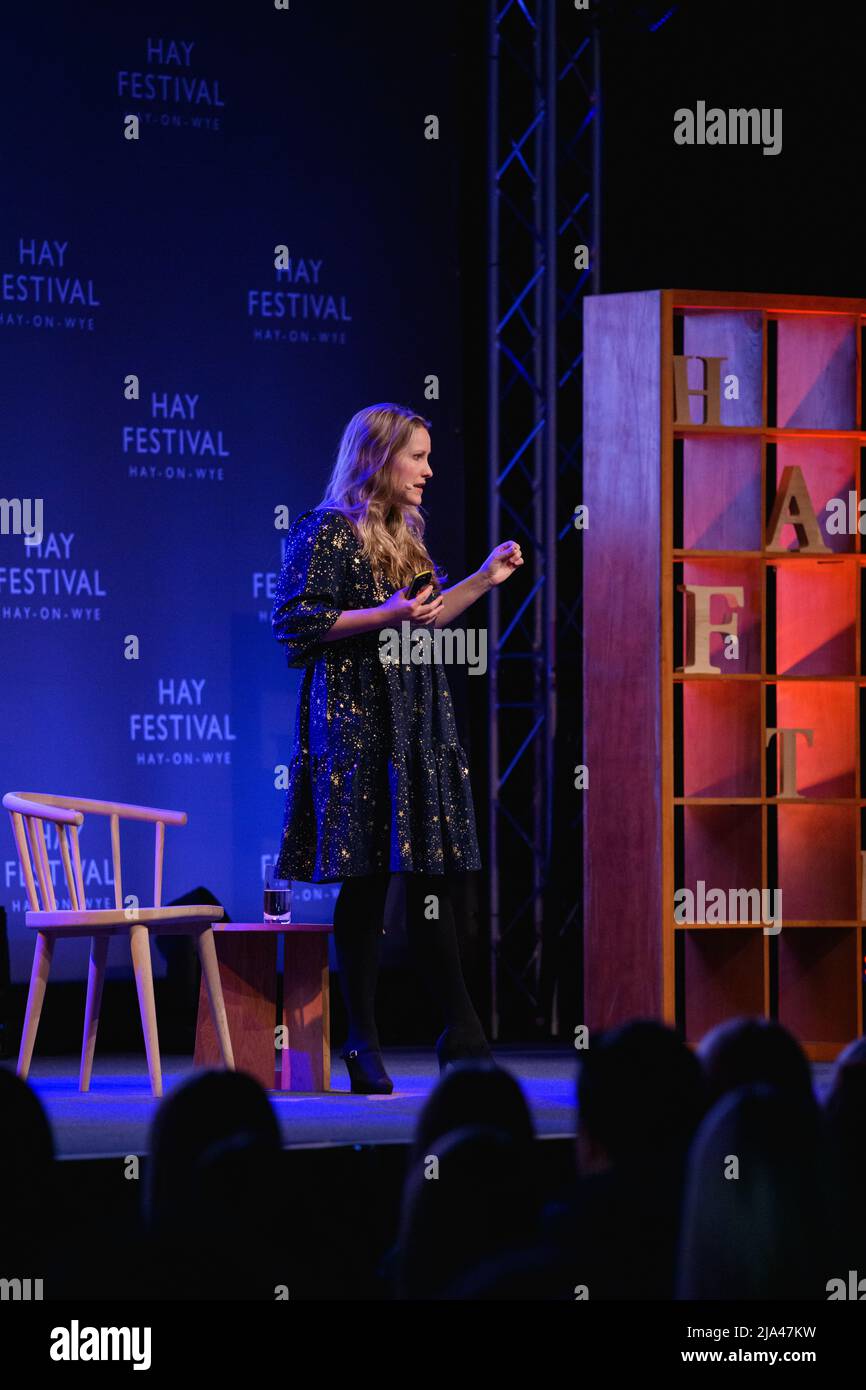 Hay-on-Wye, Wales, UK. 27th May, 2022. Laura Bates discusses her latest ...