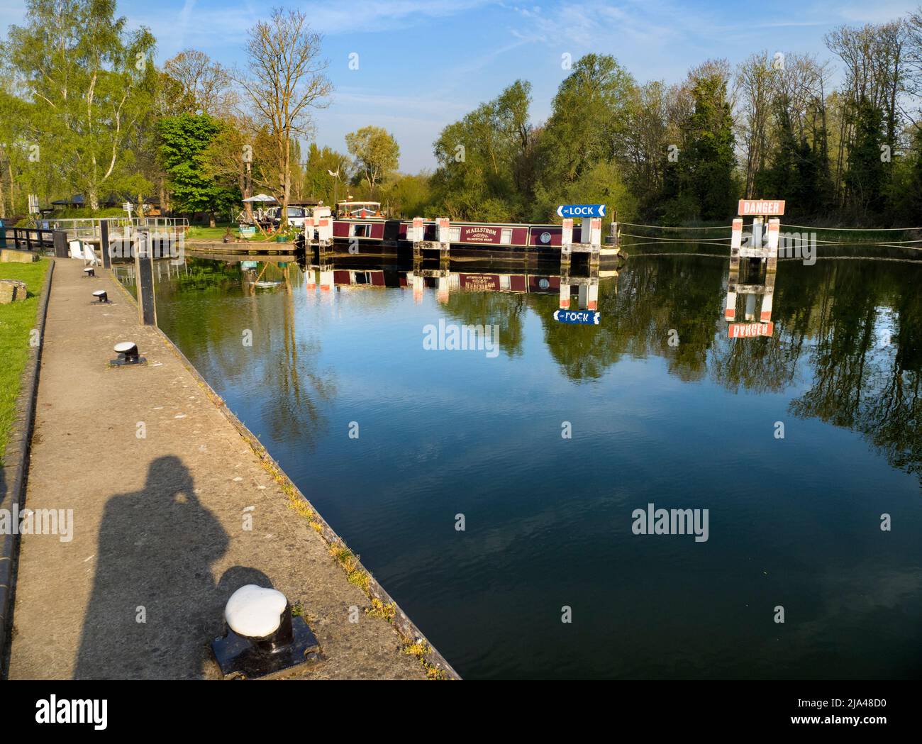 A timeless scene at Abingdon lock gates on a fine Spring morning; these ...