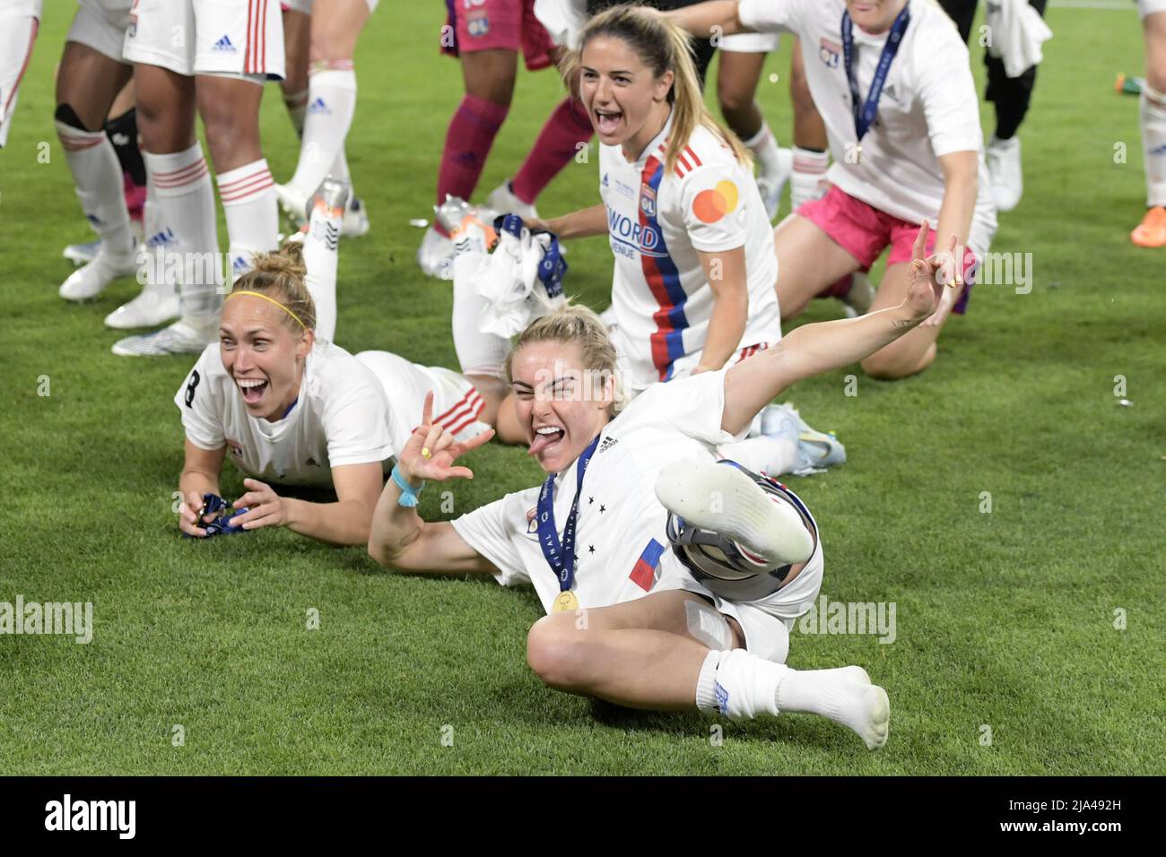 TURIN - (lr) Janice Cayman of Olympique Lyonnais women, Ellie Carpenter ...