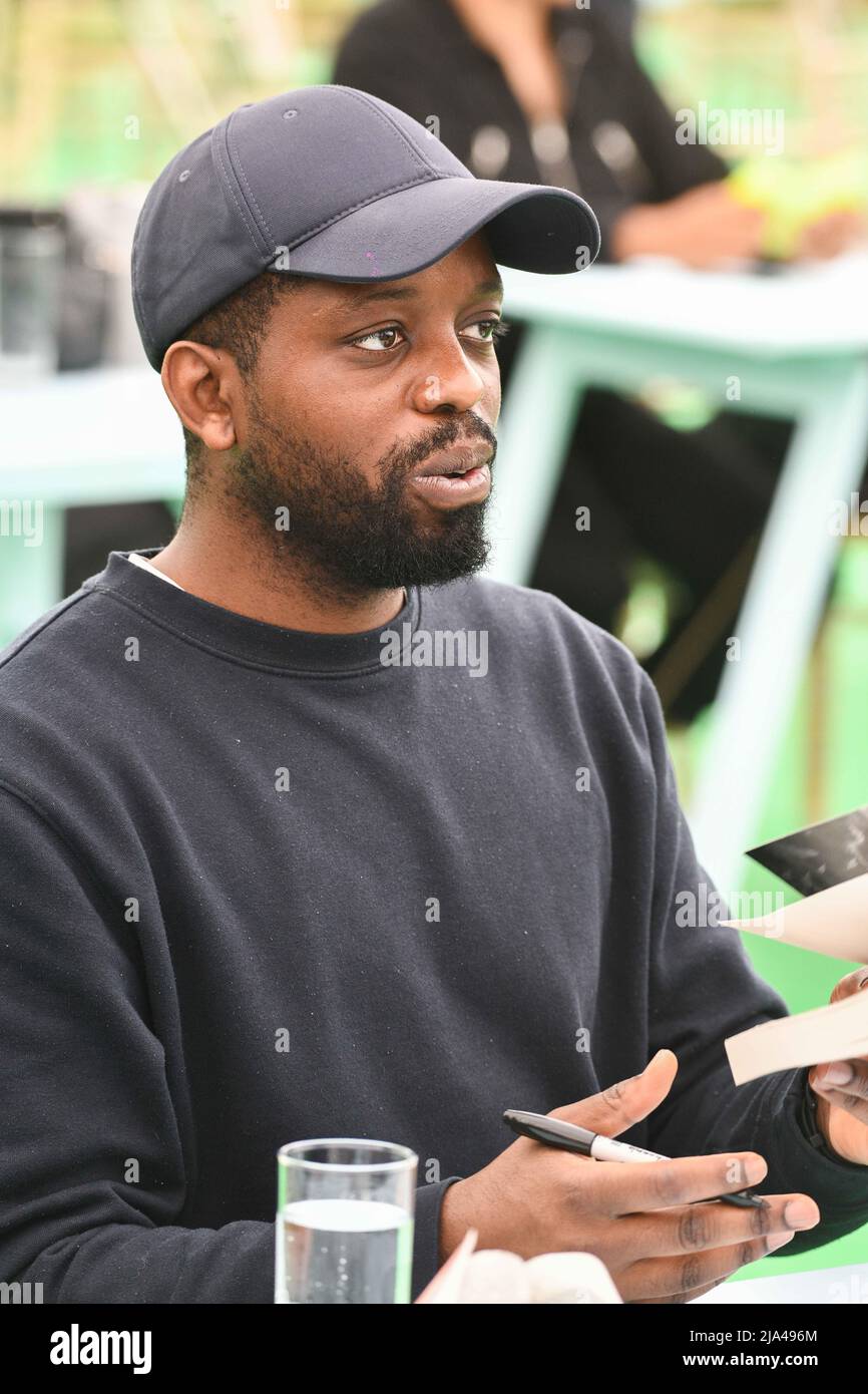 27th May 2022, Hay-on-Wye, Wales Author, Femi Fadugba at the Hay ...