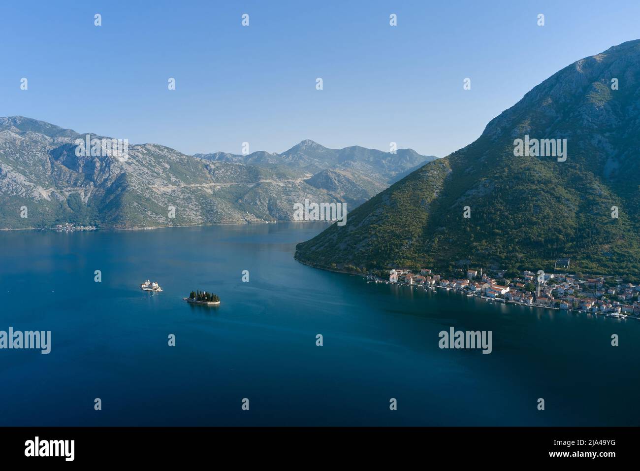 Aerial view perast small hi-res stock photography and images - Alamy