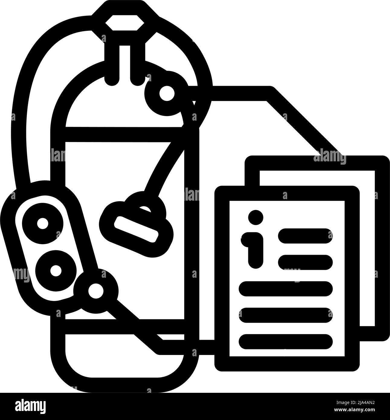 scuba diving instruction line icon vector illustration Stock Vector ...