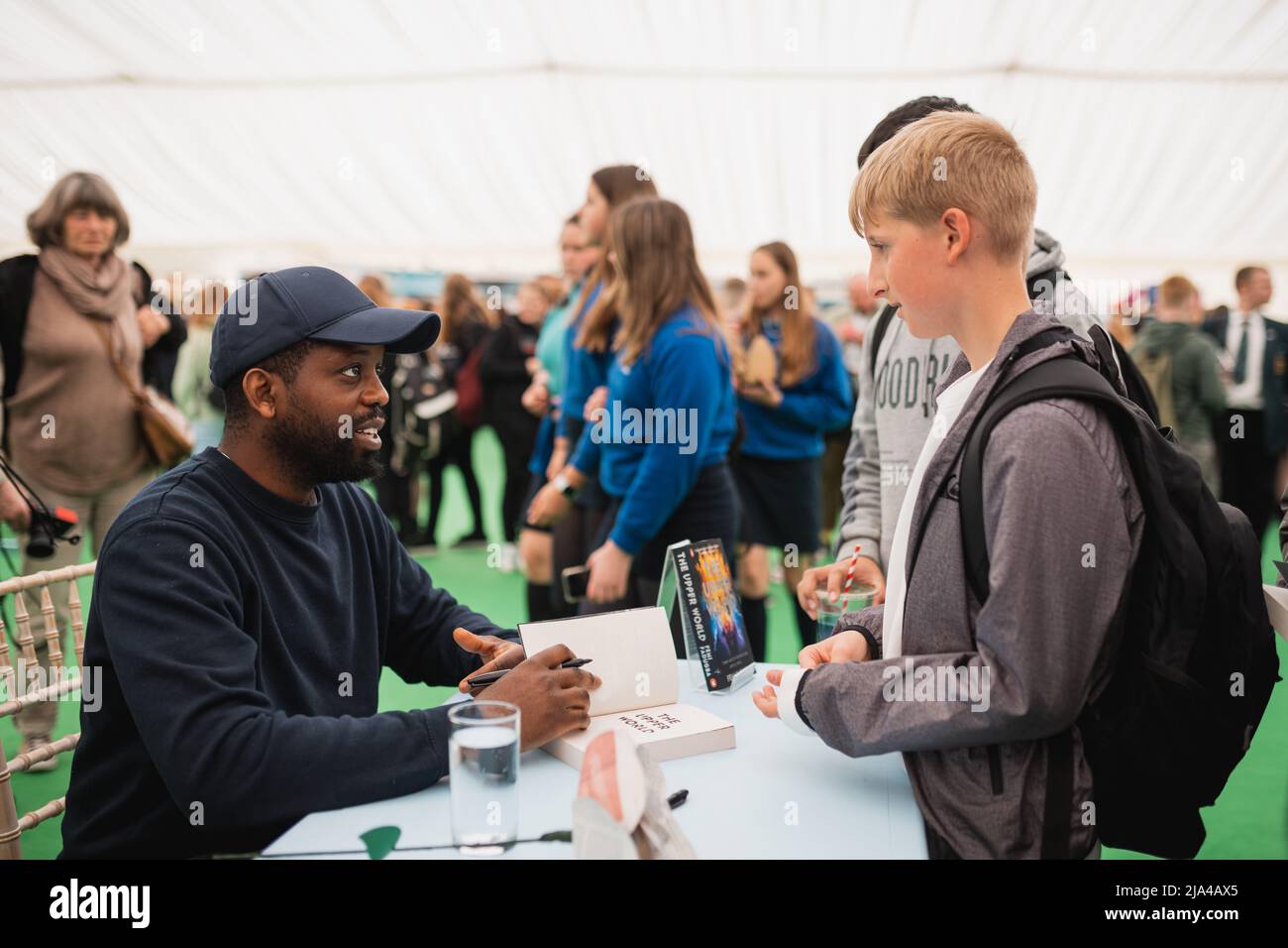 Hay-on-Wye, Wales, UK. 27th May, 2022. Femi Fadugba Doing a Book ...