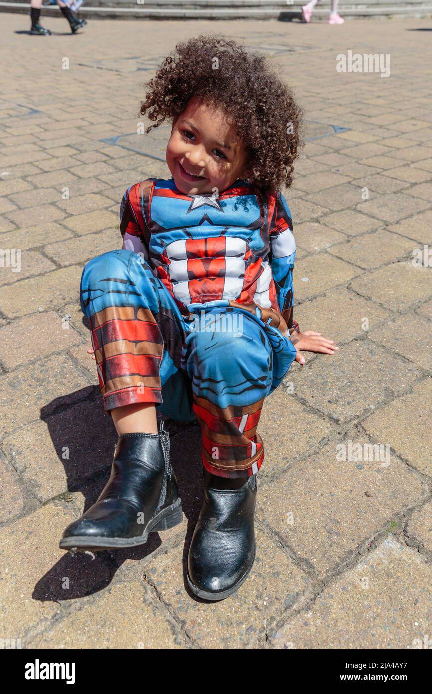 ExCel, London, UK. 27th May, 2022. Cosplay fans arriving at MCM Comic ...