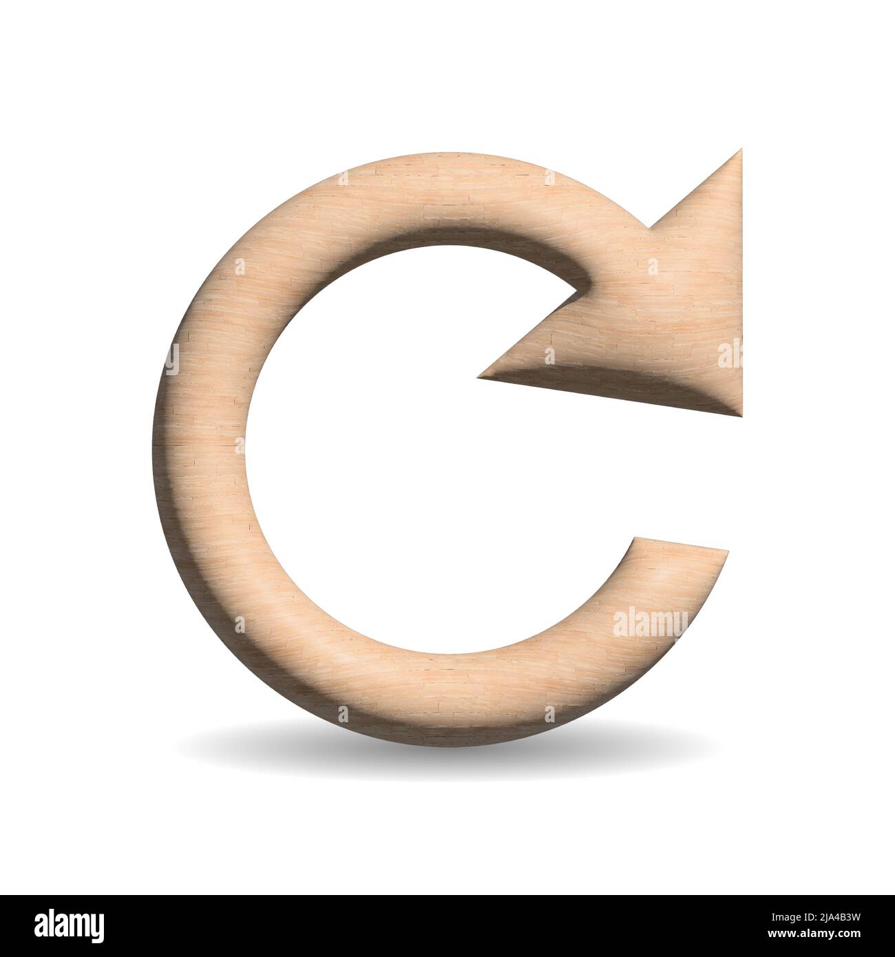 3D Wood Reload sign icon illustration on white background Stock Photo ...