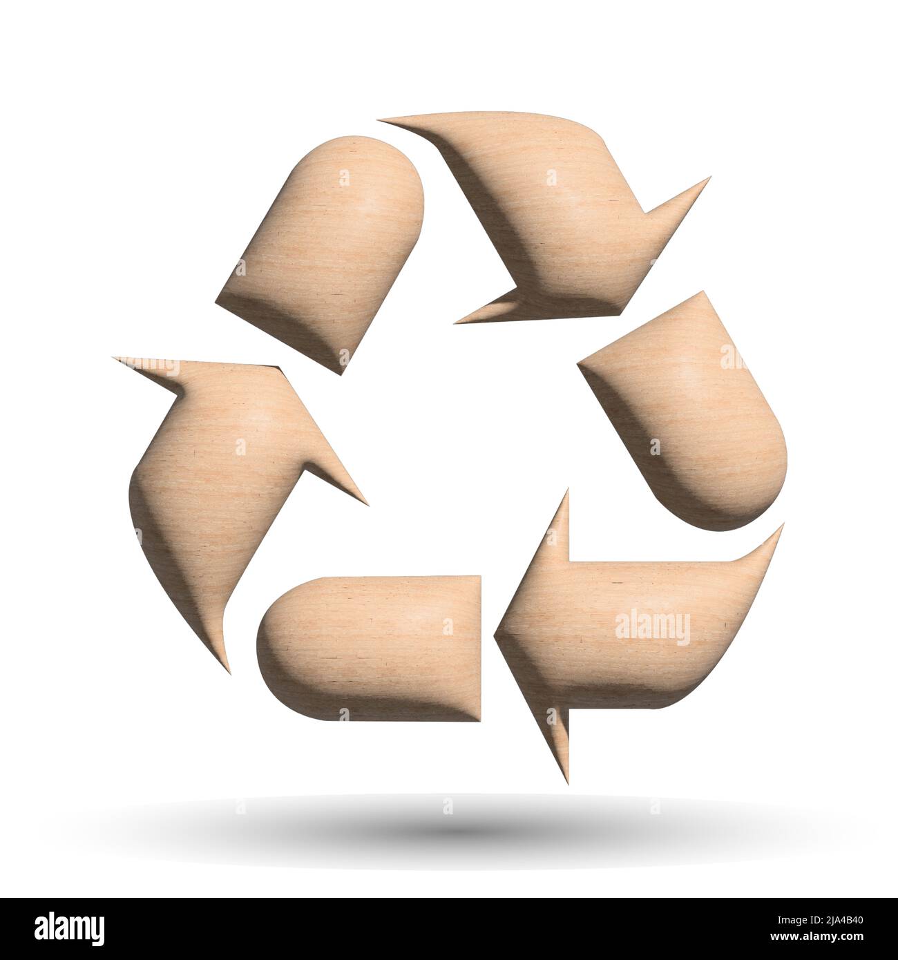 3D wood recycle sign icon illustration on white background 3D wood ...