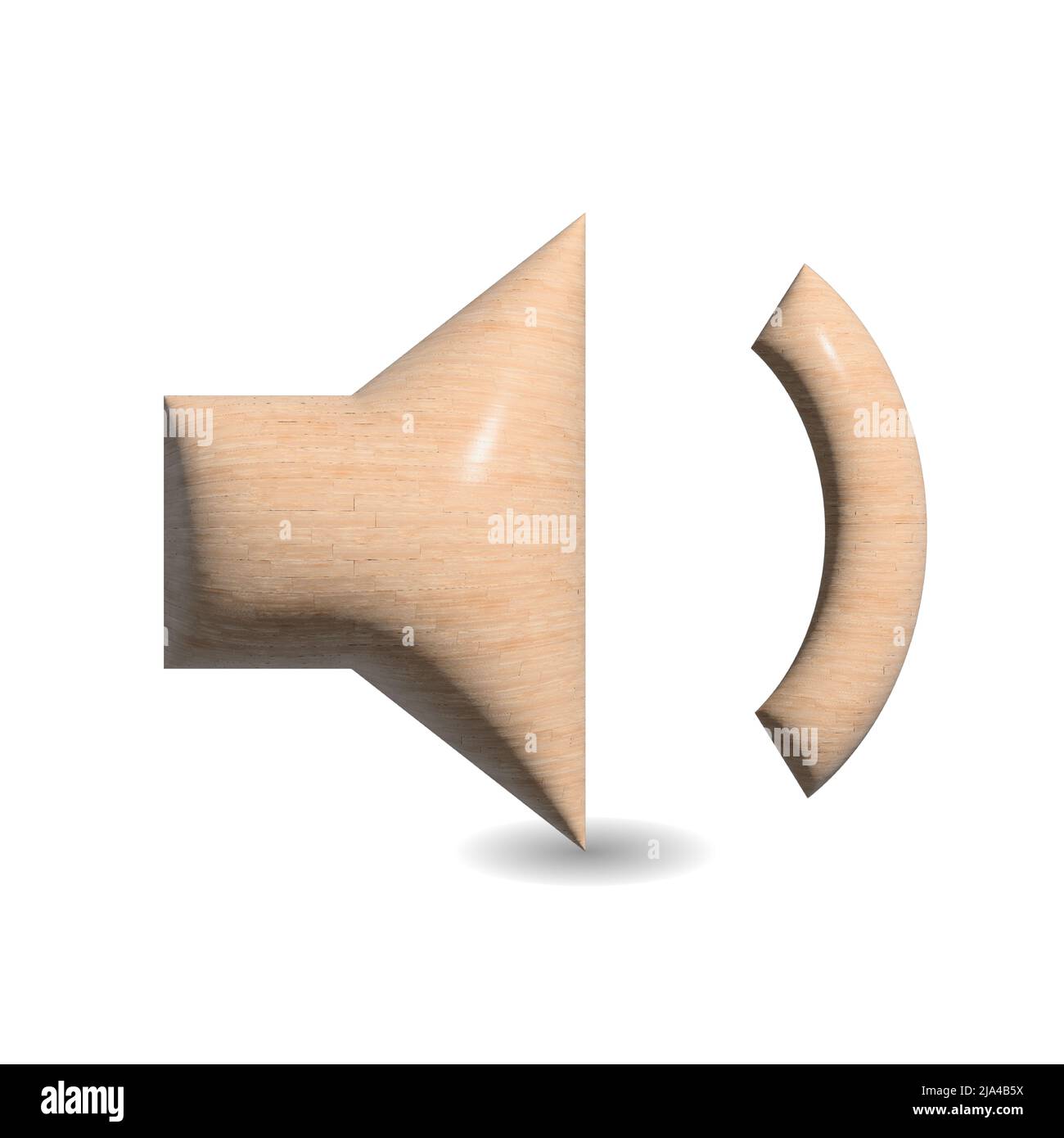 3D wood mobile low volume sign icon illustration on white background ...