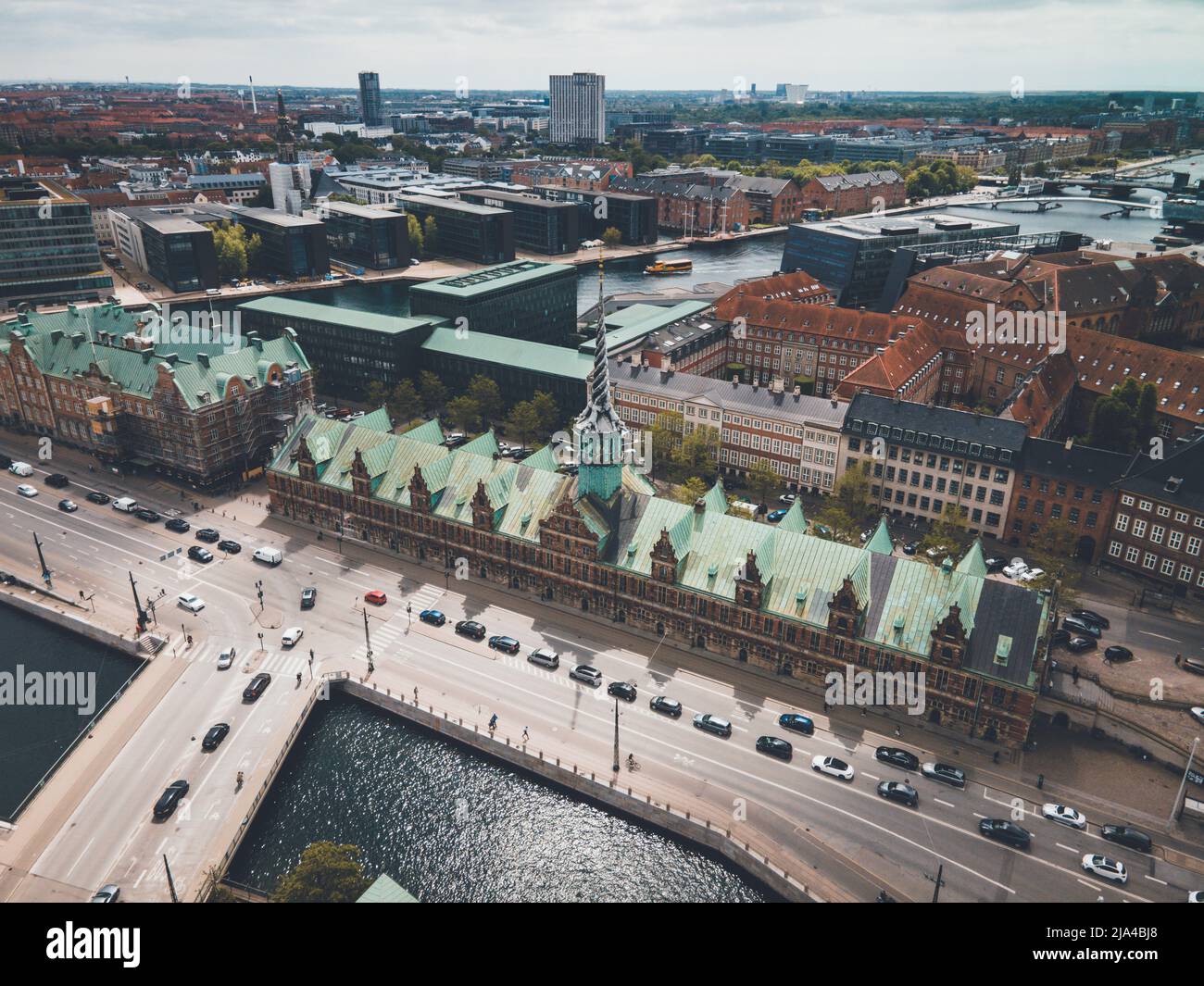 Børsen Stock Exchange in Copenhagen, Denmark by Drone Stock Photo - Alamy