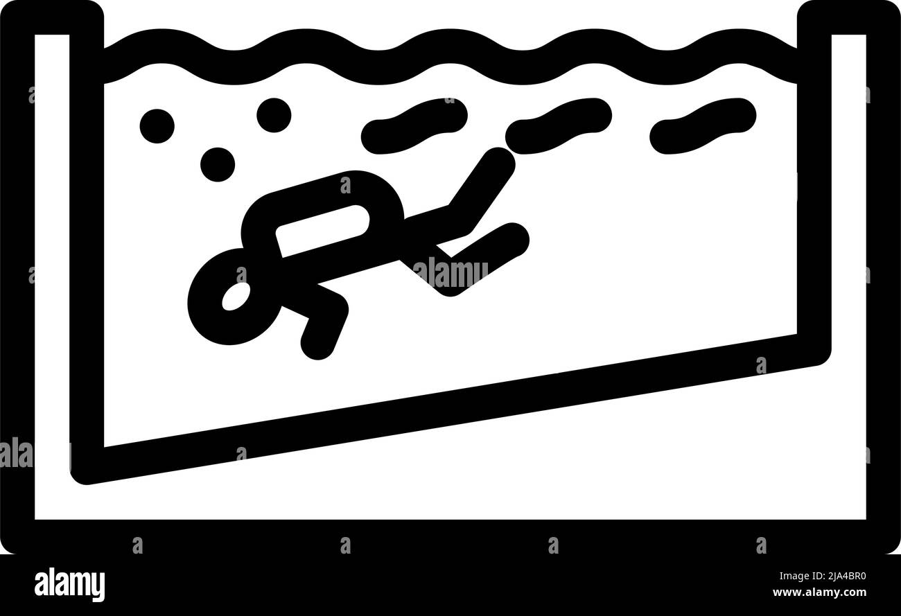 training in the pool line icon vector illustration Stock Vector Image ...