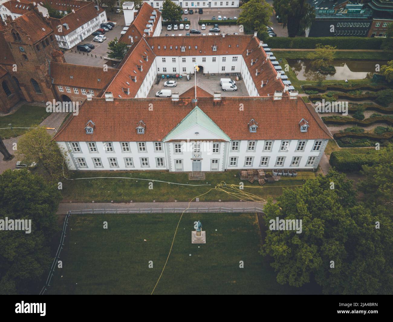 Odense Castle (Odense Slot) in Denmark by Drone Stock Photo - Alamy