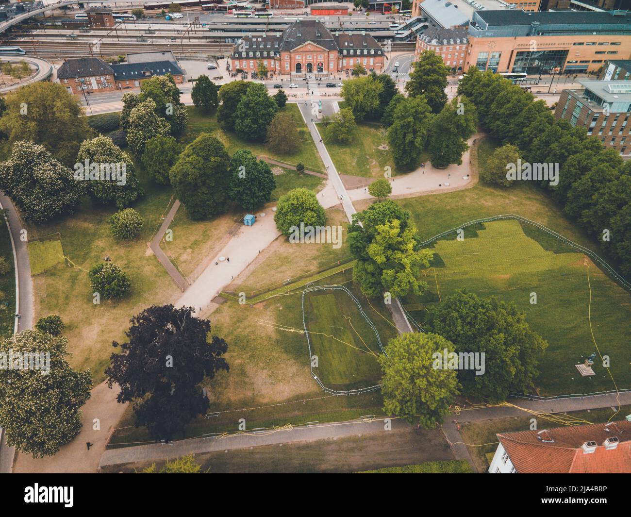 Odense Castle (Odense Slot) in Denmark by Drone Stock Photo - Alamy
