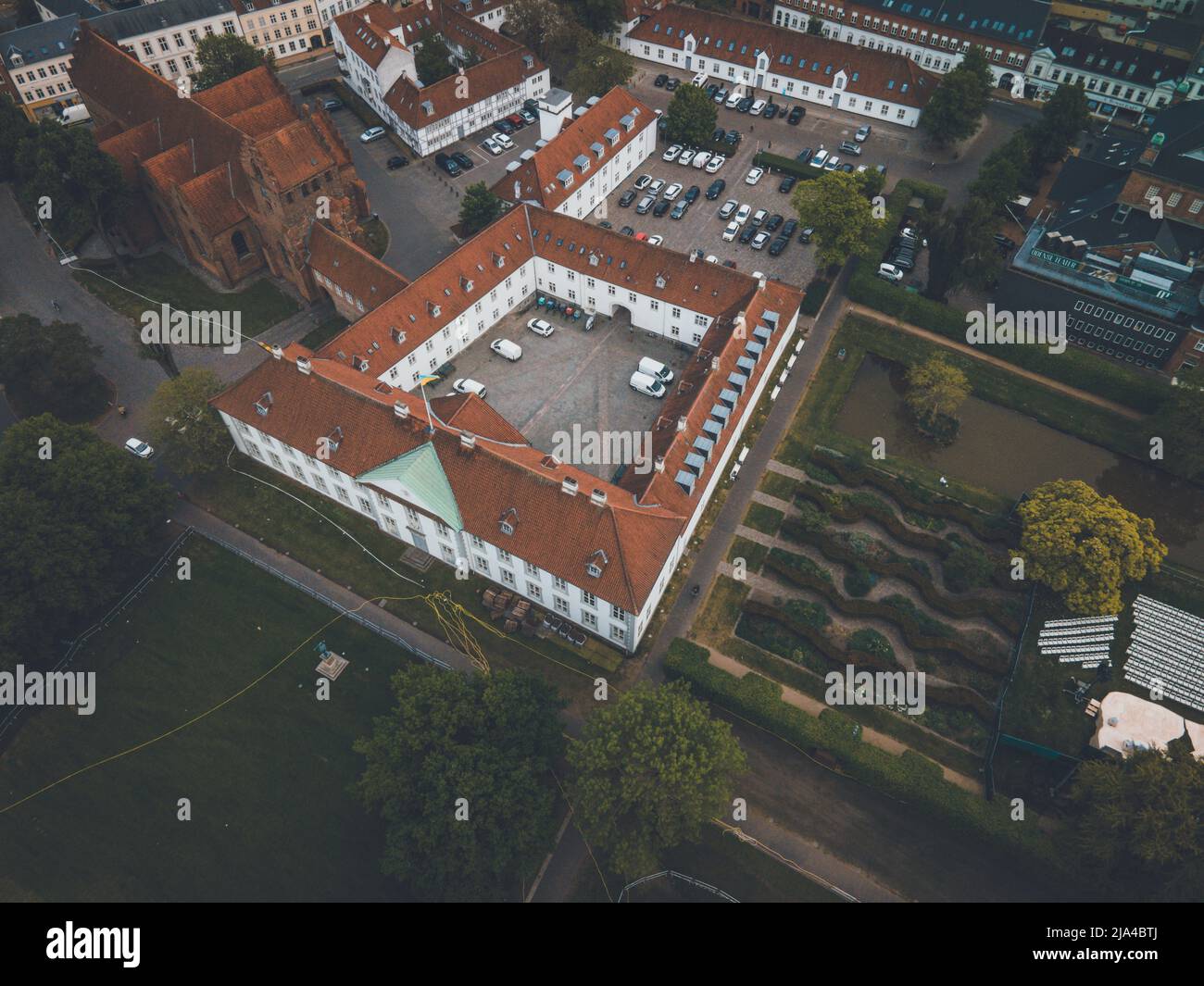 Odense Castle (Odense Slot) in Denmark by Drone Stock Photo - Alamy