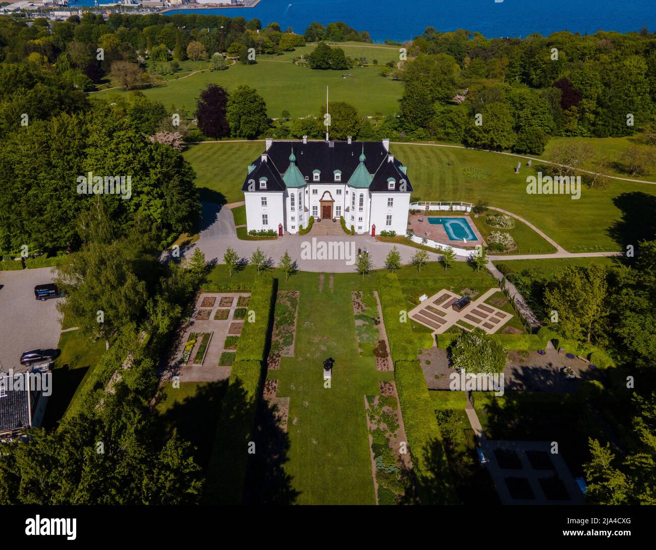 Marselisborg Slot (Castle) in Aarhus, Denmark by Drone Stock Photo - Alamy