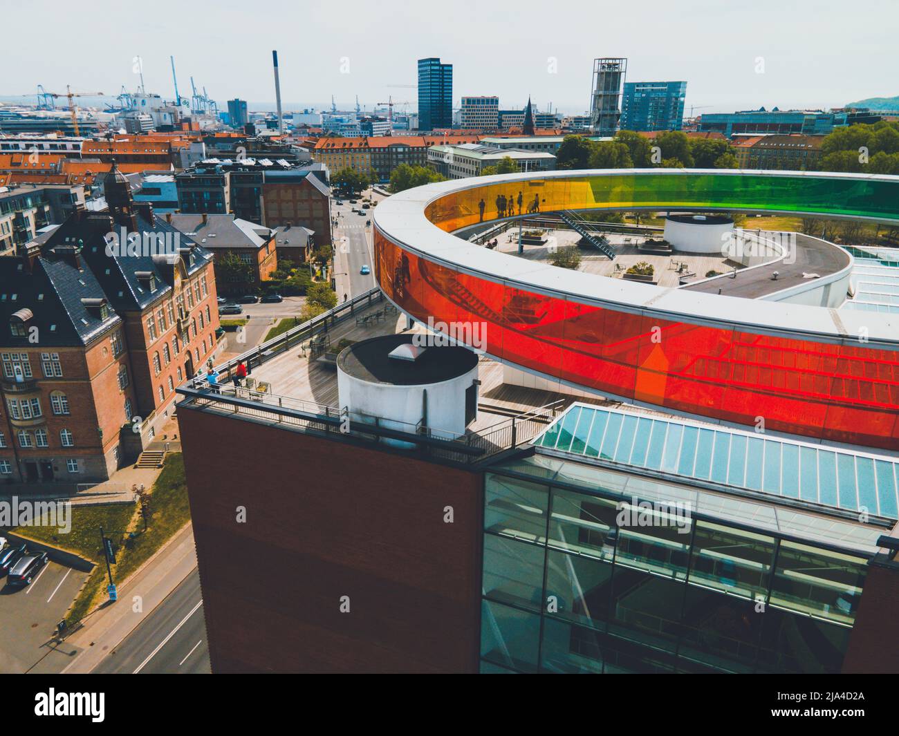 Aarhus Art Museum (ARos) by drone in Aarhus, Denmark Stock Photo - Alamy