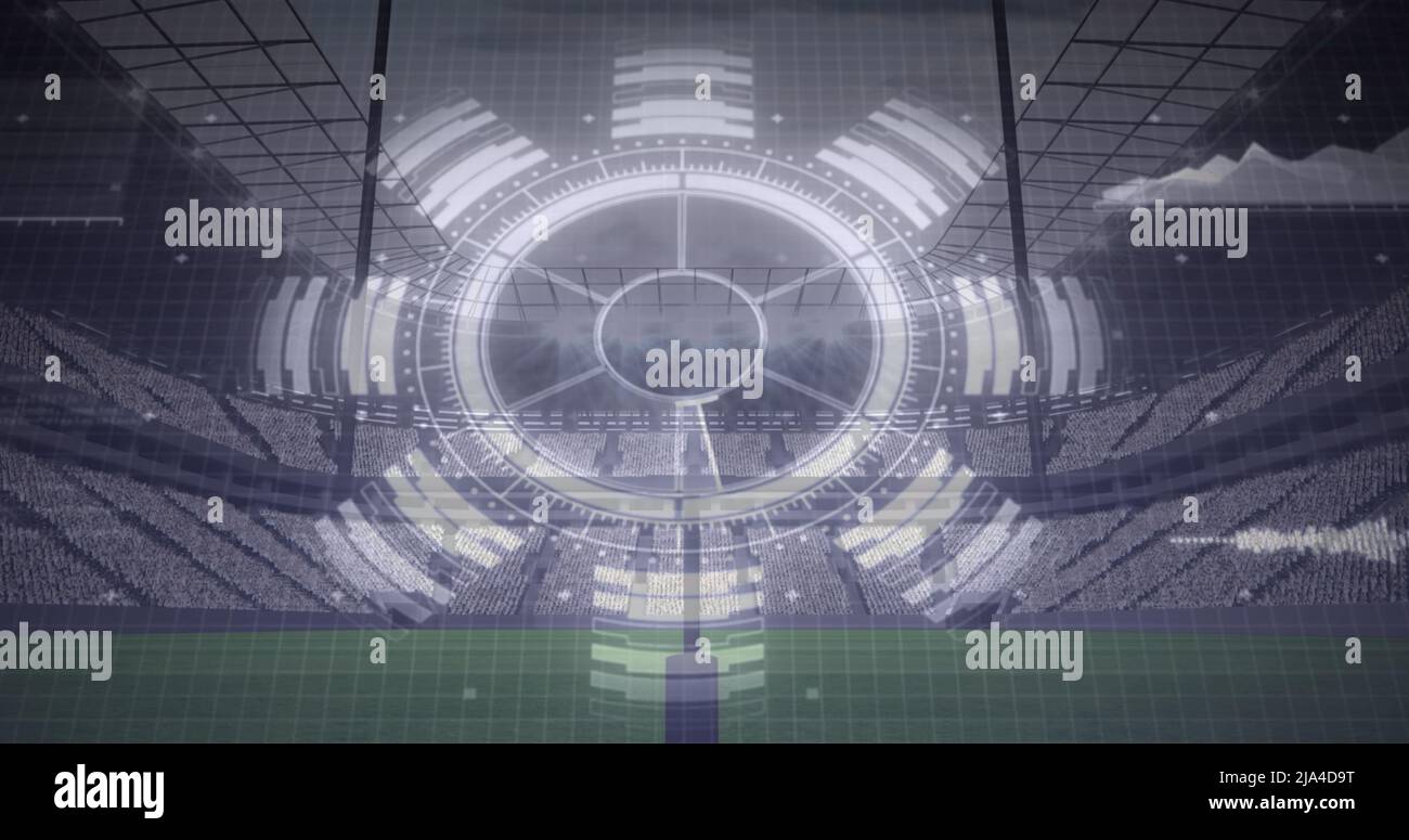 Image of digital interface over american football stadium Stock Photo ...