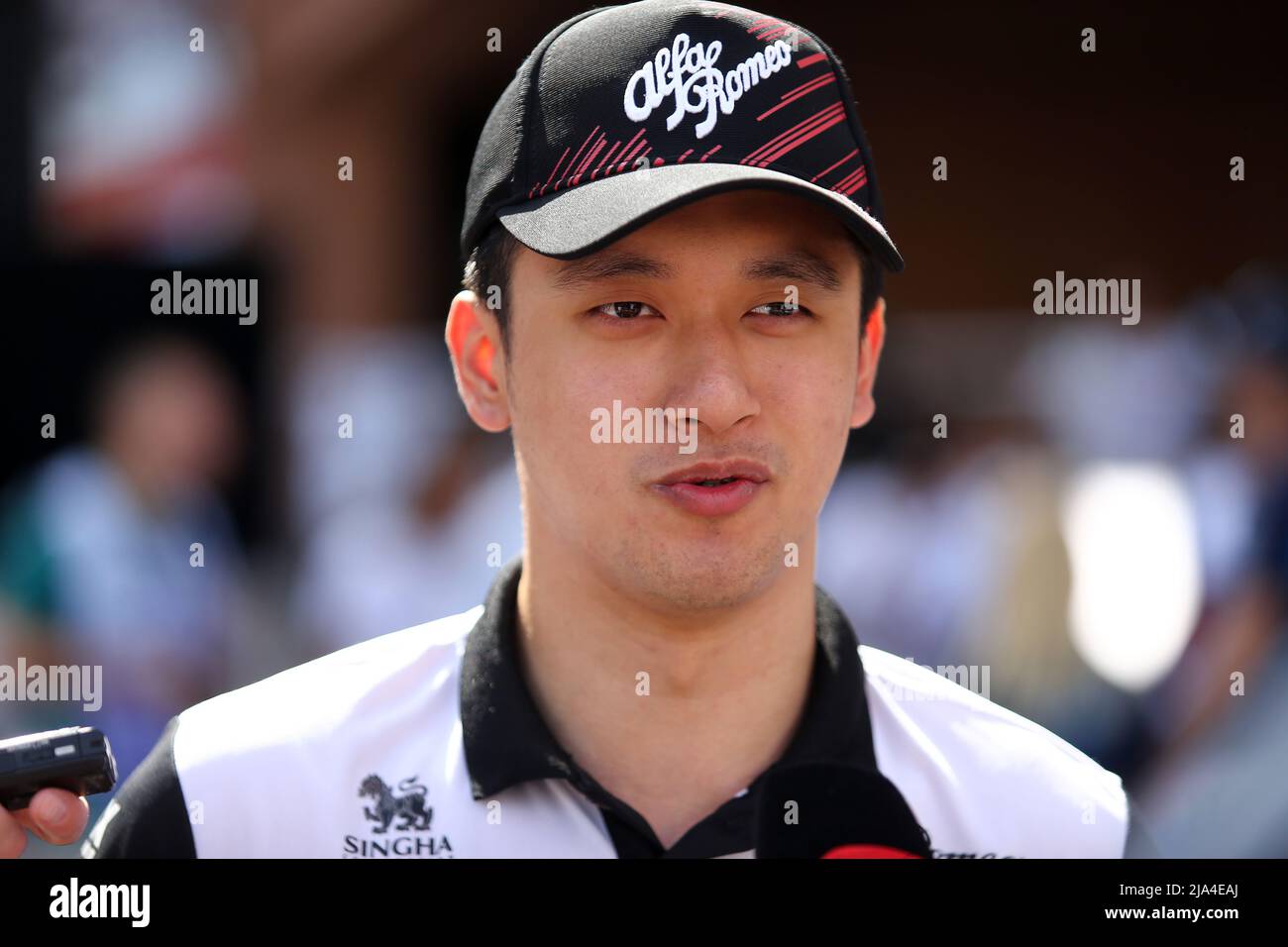Monaco, Monaco. 27th May, 2022. Guanyu Zhou of Alfa Romeo F1 Team looks ...
