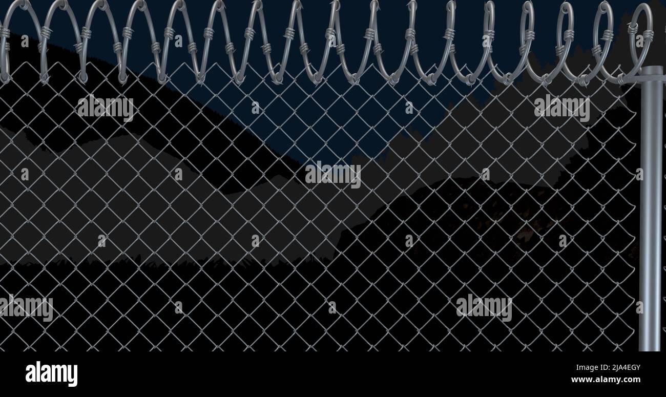 Barbed wire fence over mountain hi-res stock photography and images - Alamy
