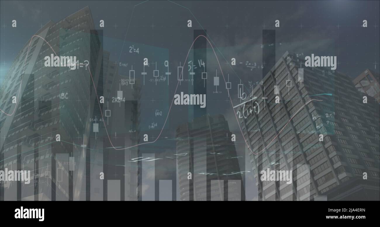 Image of data processing over cityscape Stock Photo - Alamy