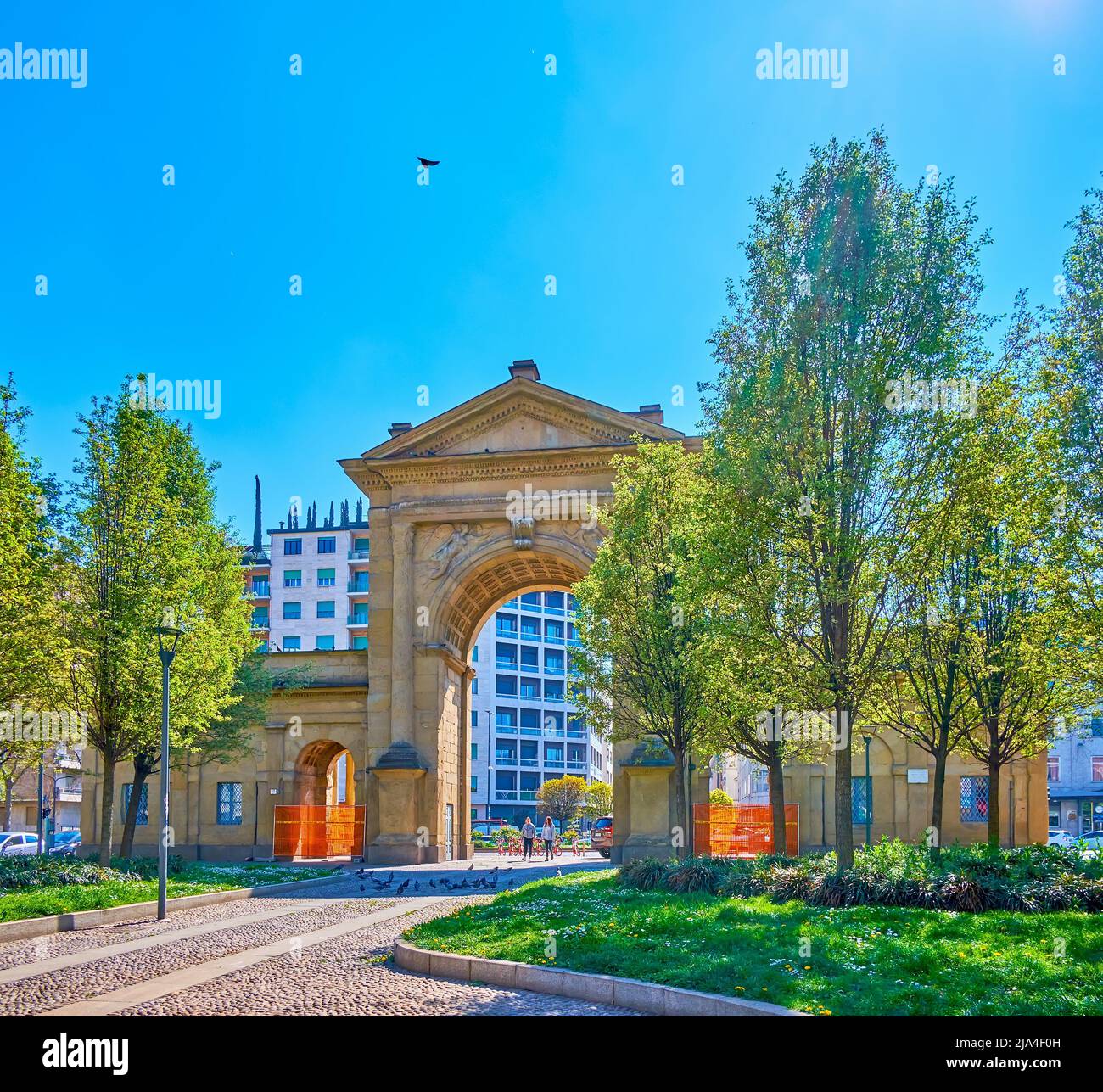 The scenic Porta Nuova gate made from limestone and located in ...