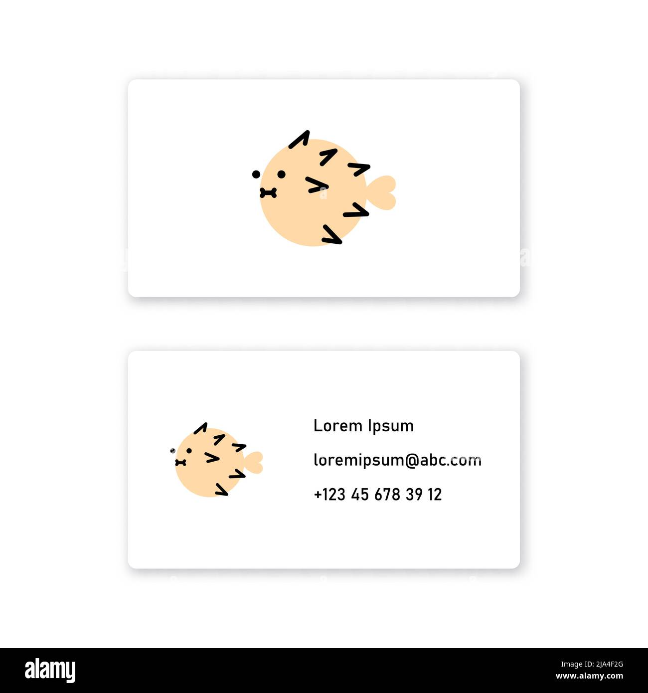 Vector puffer fish in bold line style . Editable illustration Stock ...