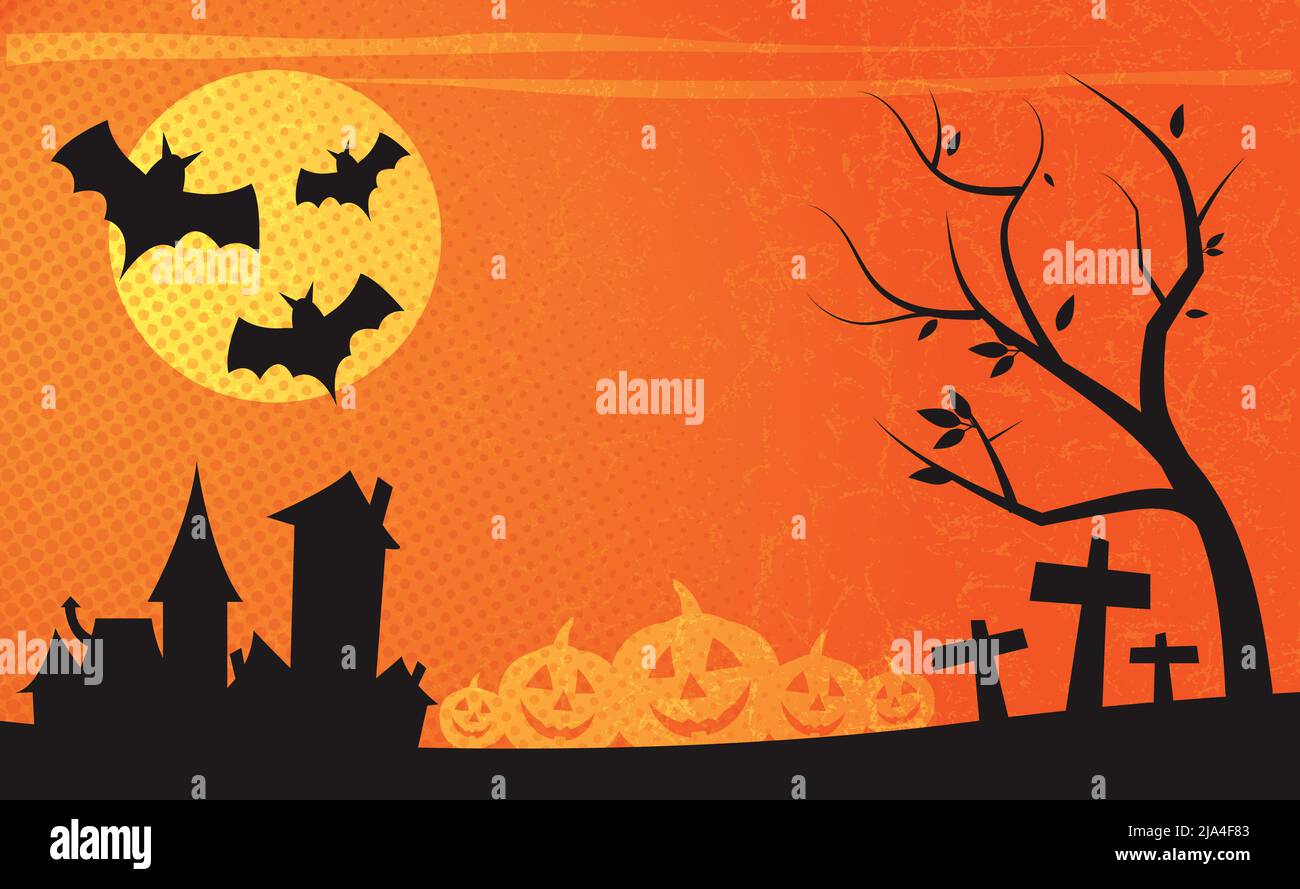 Halloween scenic holiday textured background illustration Stock Photo ...