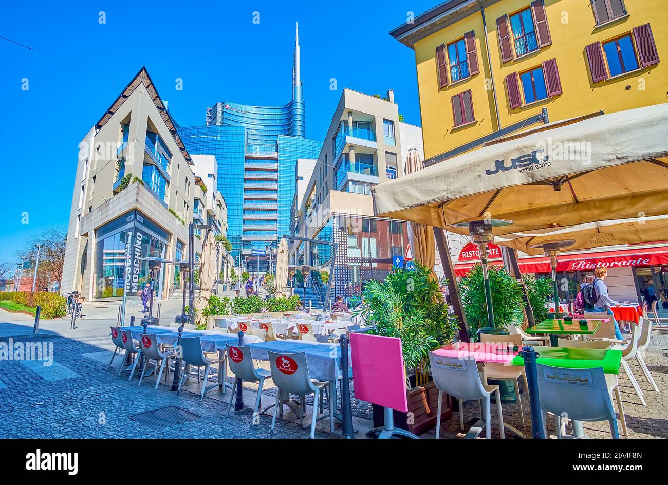MILAN, ITALY - APRIL 5, 2022: Historical Corso Como street with its ...