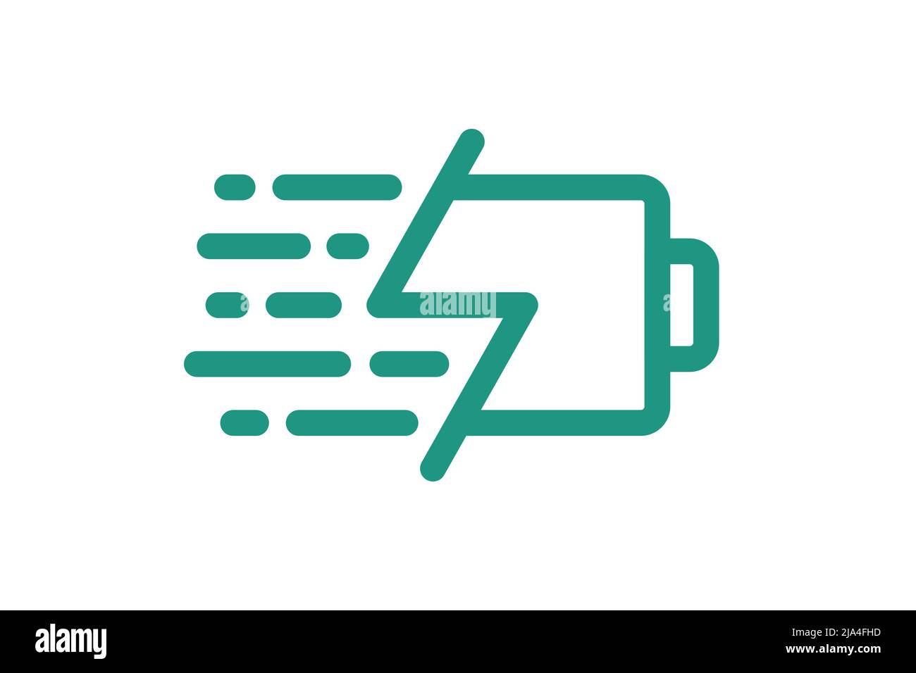 Fast electric charging battery icon. Quick electrical power accumulator ...